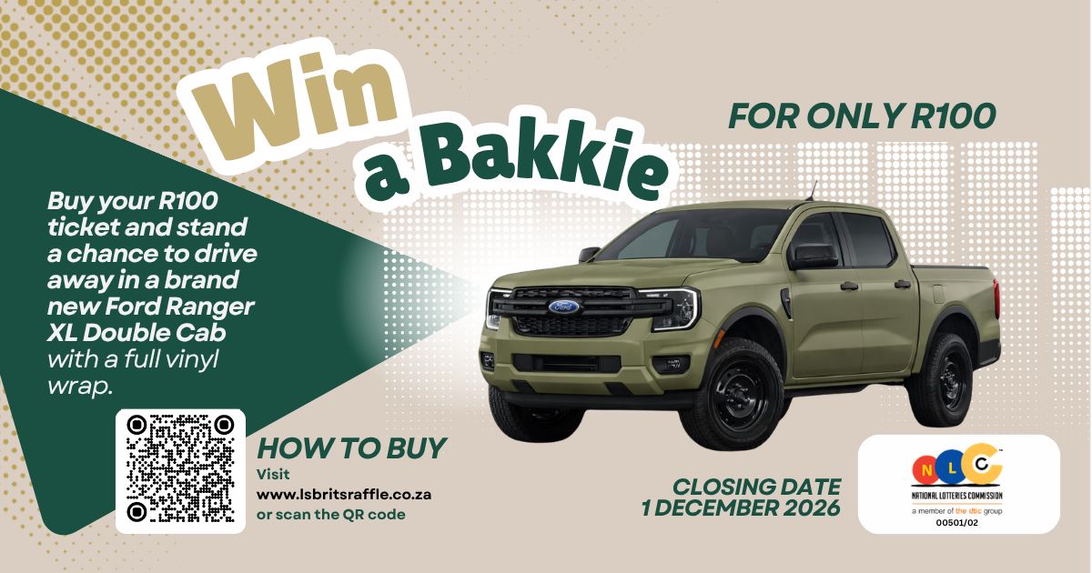 Win a 2026 Ford Ranger XL Double Cab - Laerskool Brits Raffle